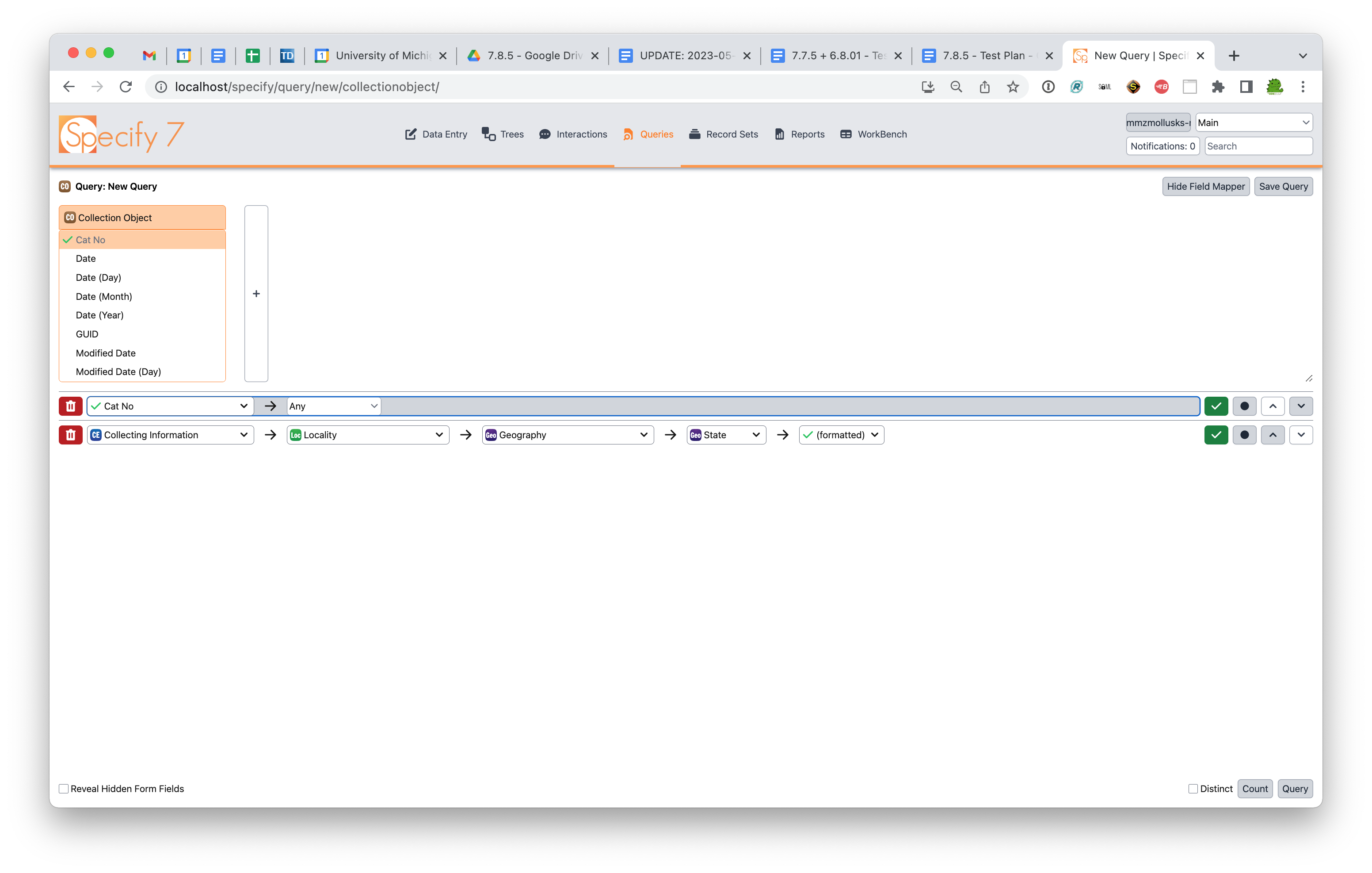 Cannot add geography information to a query · Issue #3005 · specify/specify7 · GitHub