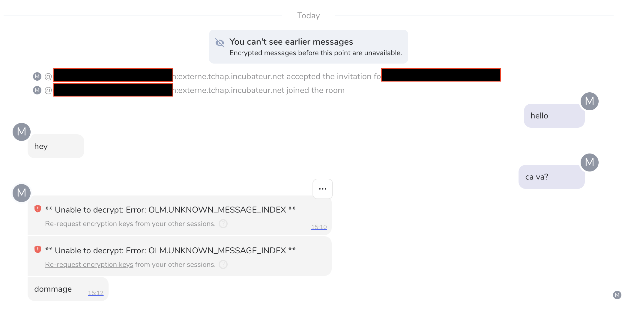 Decryption Error : OLM.UNKOWN_MESSAGE_INDEX · Issue #251 · tchapgouv/tchap-web-v4 · GitHub