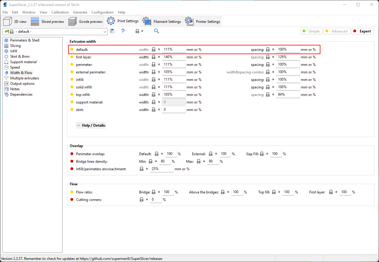 Default Extrusion width grayed out in SuperSlicer 2.3.57.8 · Issue #2137 · supermerill ...