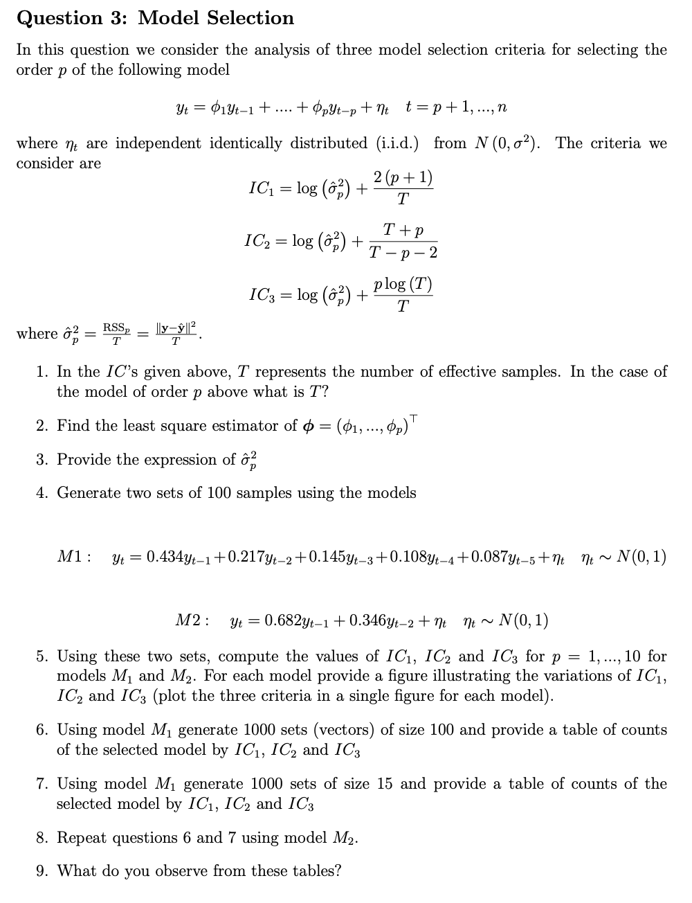 GitHub - zexi-liu7/ModelSelection-AutoRegressiveModel