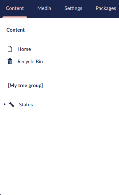 Adding your own tree group to Content section breaks · Issue #7867 · umbraco/Umbraco-CMS · GitHub