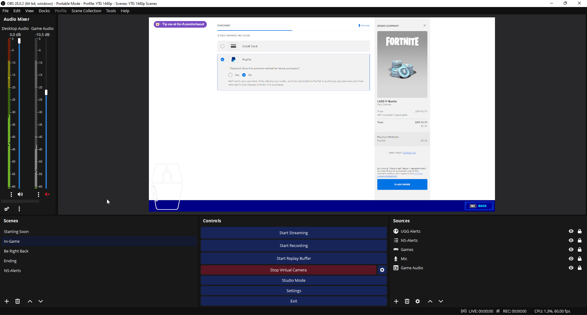 Checkout Page In Games Easily Visible When Game Capture Is Set To Capture Any Fullscreen