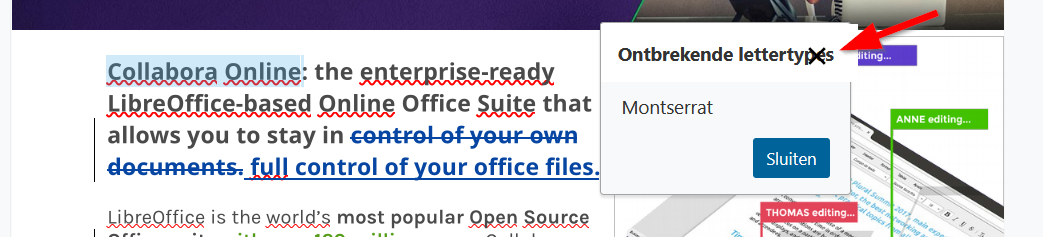 Missing Fonts dialog close button overlaps text if GUI language is Dutch (Netherlands) · Issue ...