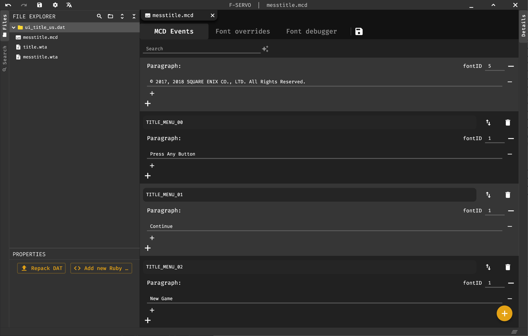 GitHub - ArthurHeitmann/F-SERVO: File utility and quest scripts editor ...