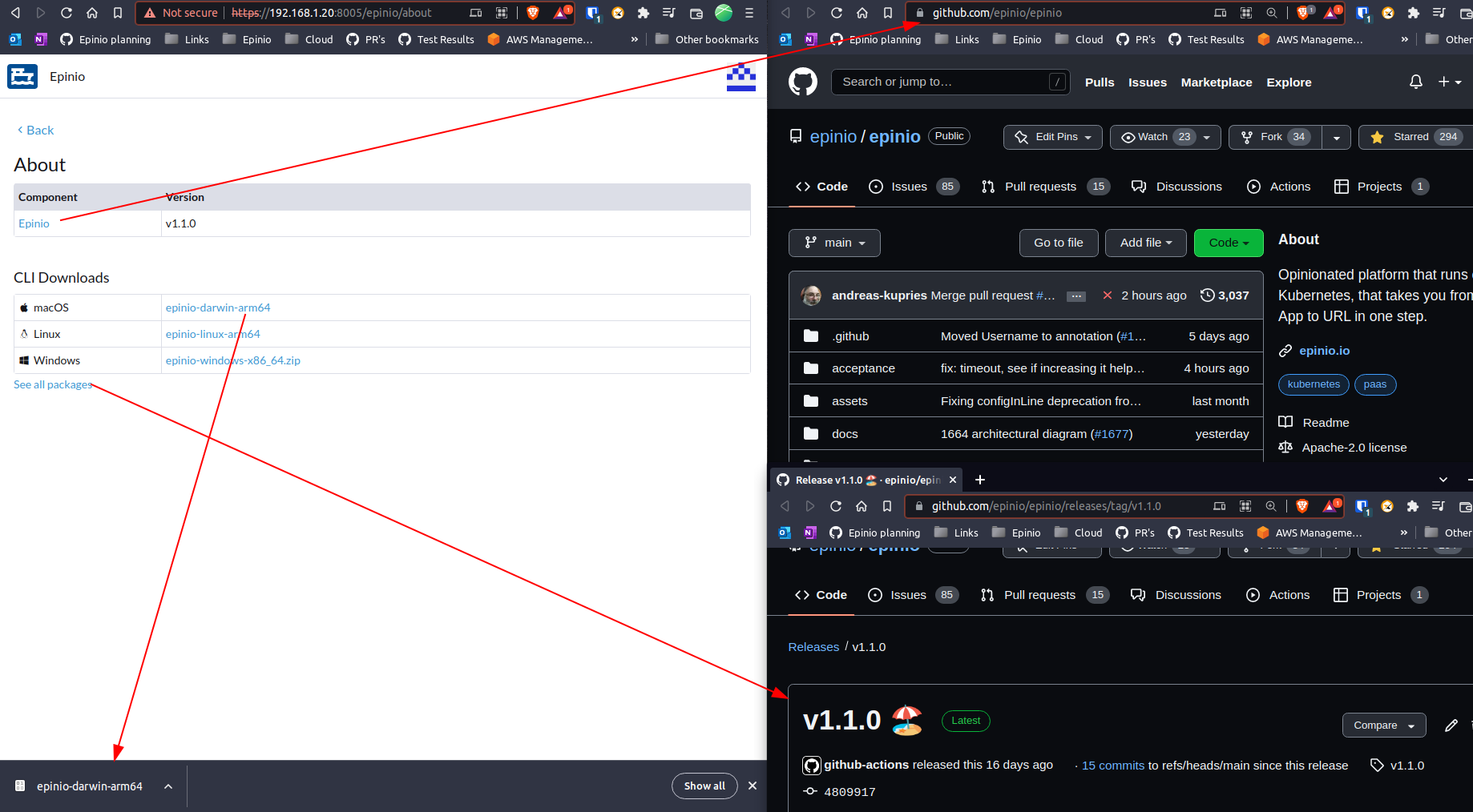 Link to cli binaries from UI · Issue #144 · epinio/ui · GitHub