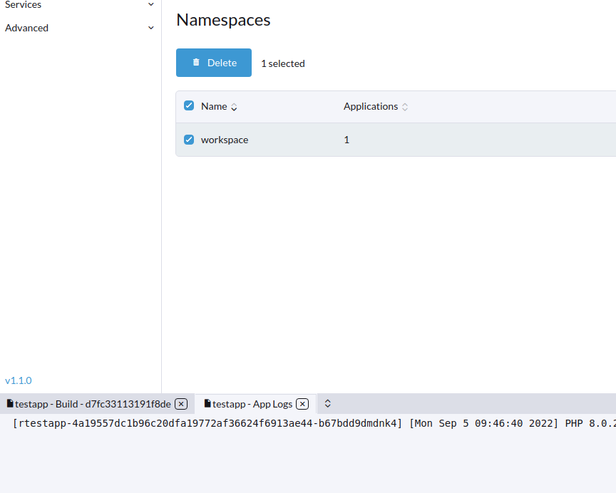 [UI] Feature Request: Close app logs and exec windows when underlying app or parent namespace is ...