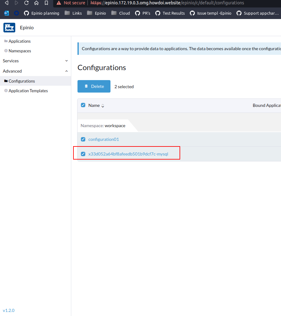 [UI] Bulk delete should exclude services bound to applications in Configuration page · Issue ...