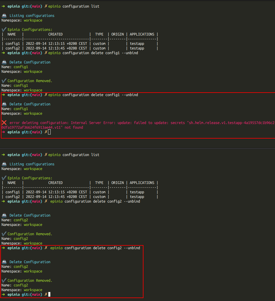 Deletion Of Two Configurations Together Bound To An App Fails · Issue 
