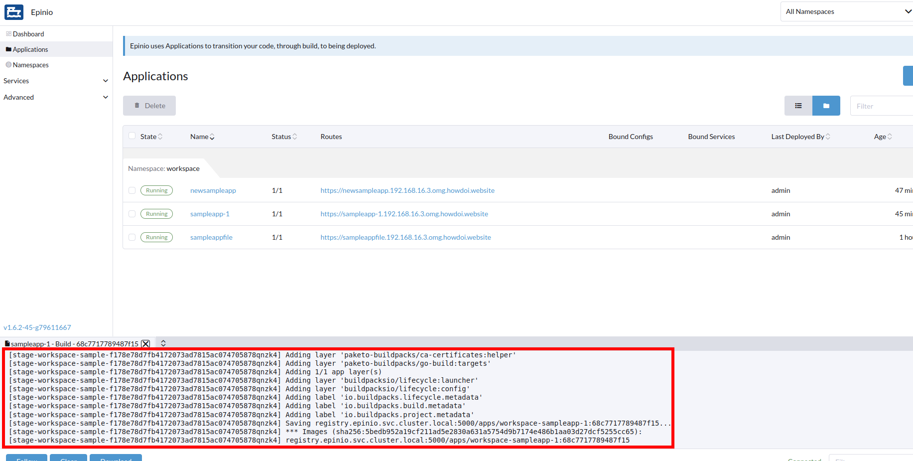 Feature Request Allow To Copy Logs In Epinio Ui Directly From Screen · Issue 186 · Epinio Ui