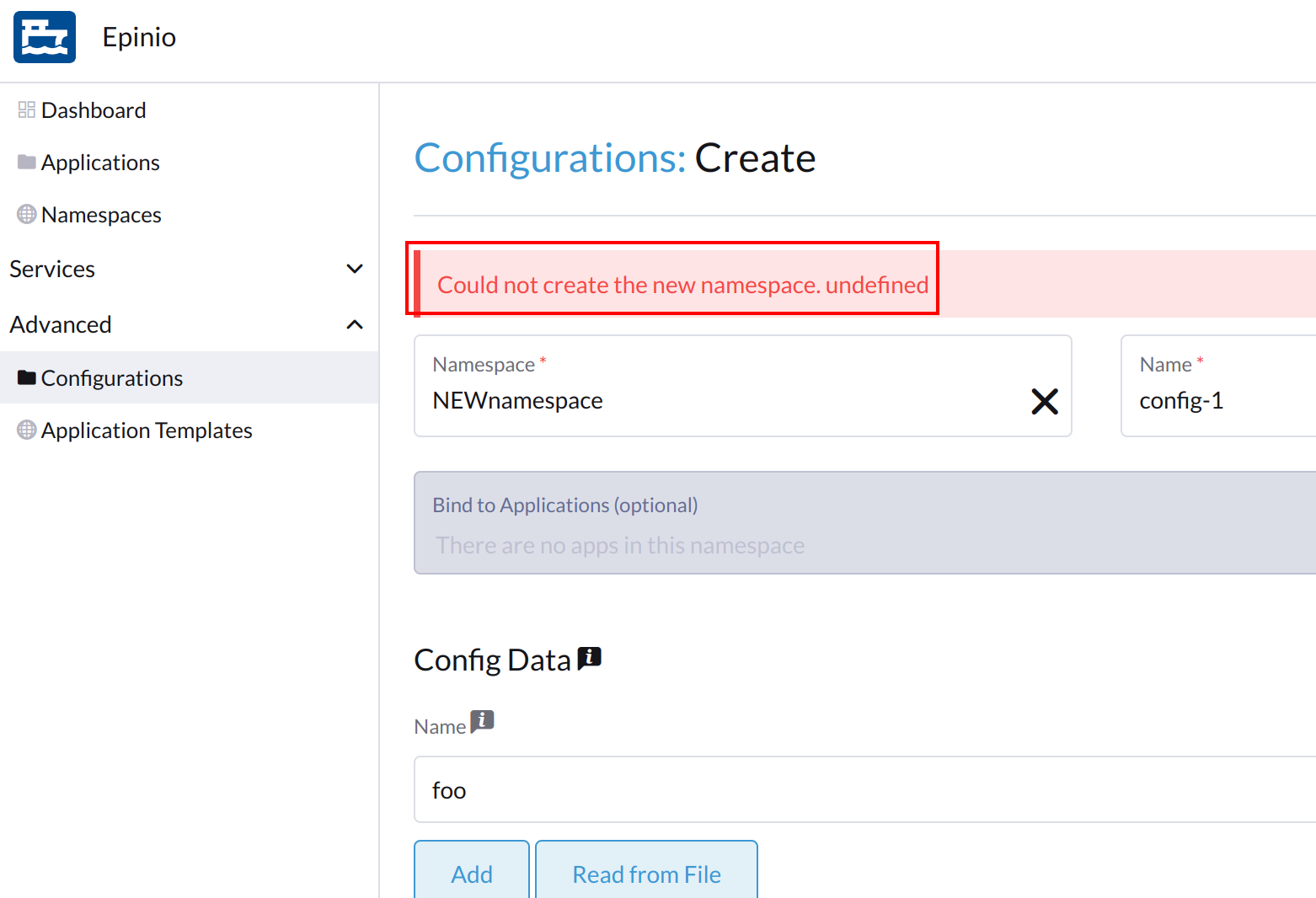 [UI] Add smallcaps validation for Namespaces prior creating them from Namespaces list · Issue ...