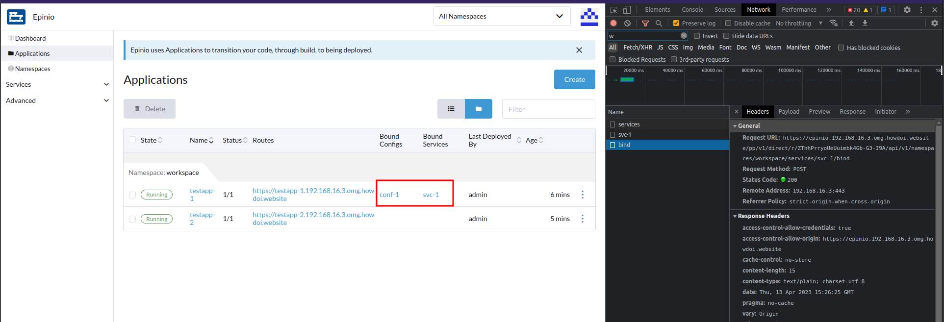 [UI] Get a 500 error in creating new Service with Application bound · Issue #207 · epinio/ui ...