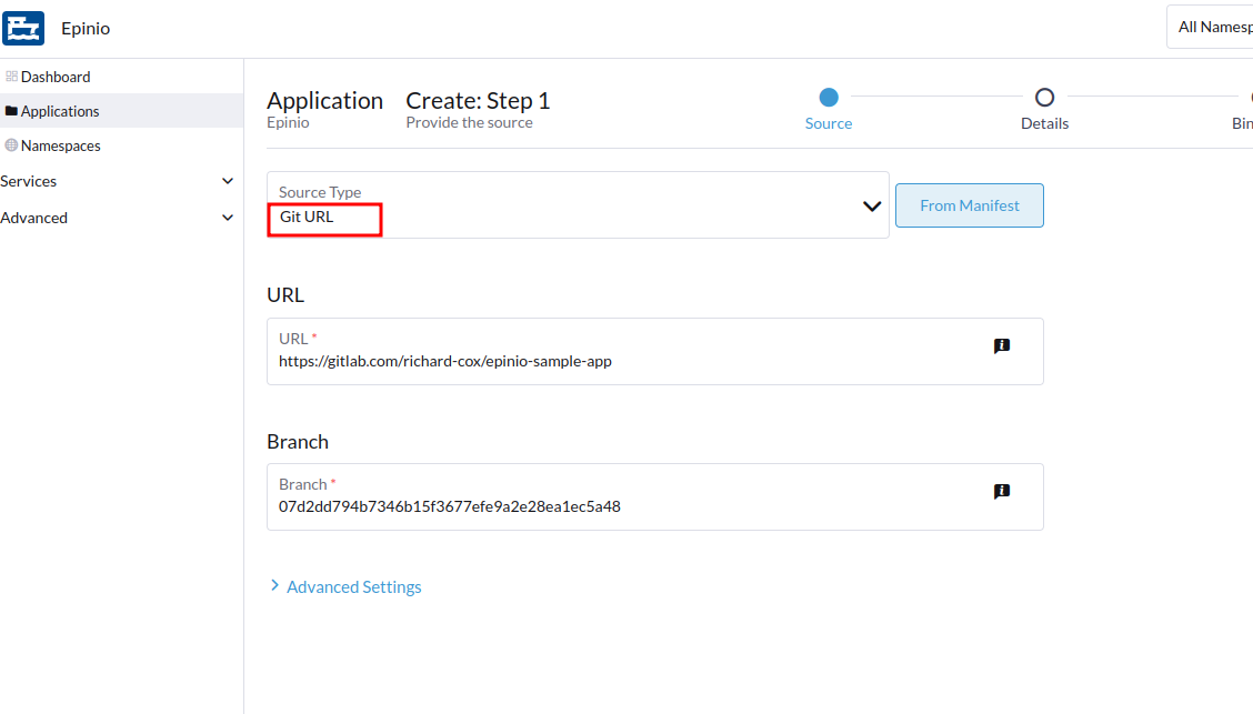 [ui] Gitlab Manifest Are Imported As Giturl · Issue 226 · Epinio Ui · Github