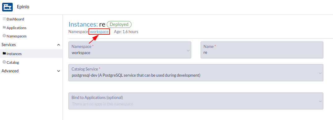 [UI] Blank screen after clicking on namespace link on Instances page · Issue #324 · epinio/ui ...