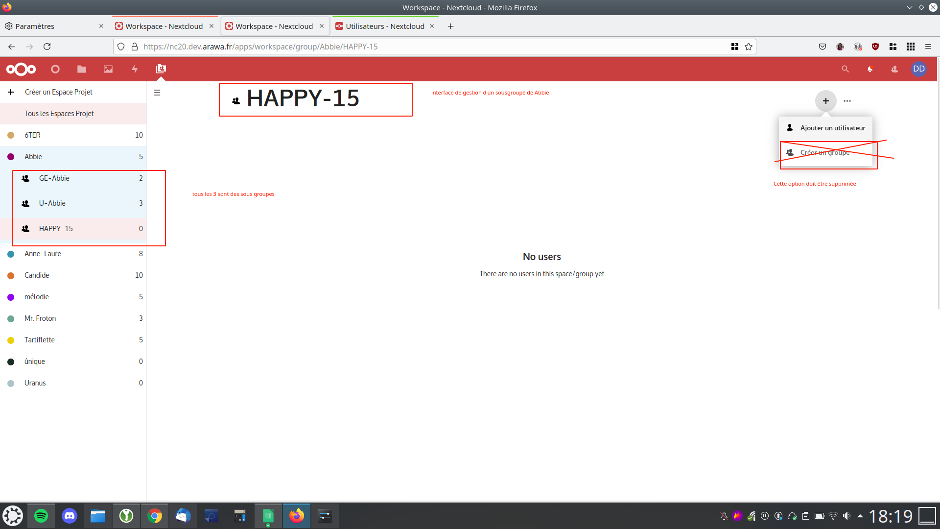In SubgroupDetails, remove the option to create a subgroup · Issue #182 · arawa/workspace · GitHub