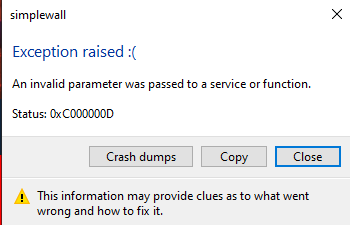 [Bug] Crash at startup and massive slowdown · Issue #1599 · henrypp/simplewall · GitHub