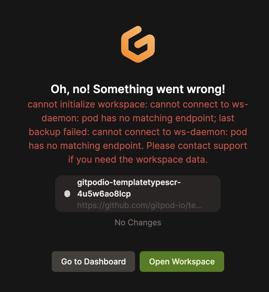 Error on workspace start: "Cannot connect to ws-daemon" · Issue #7688 ...