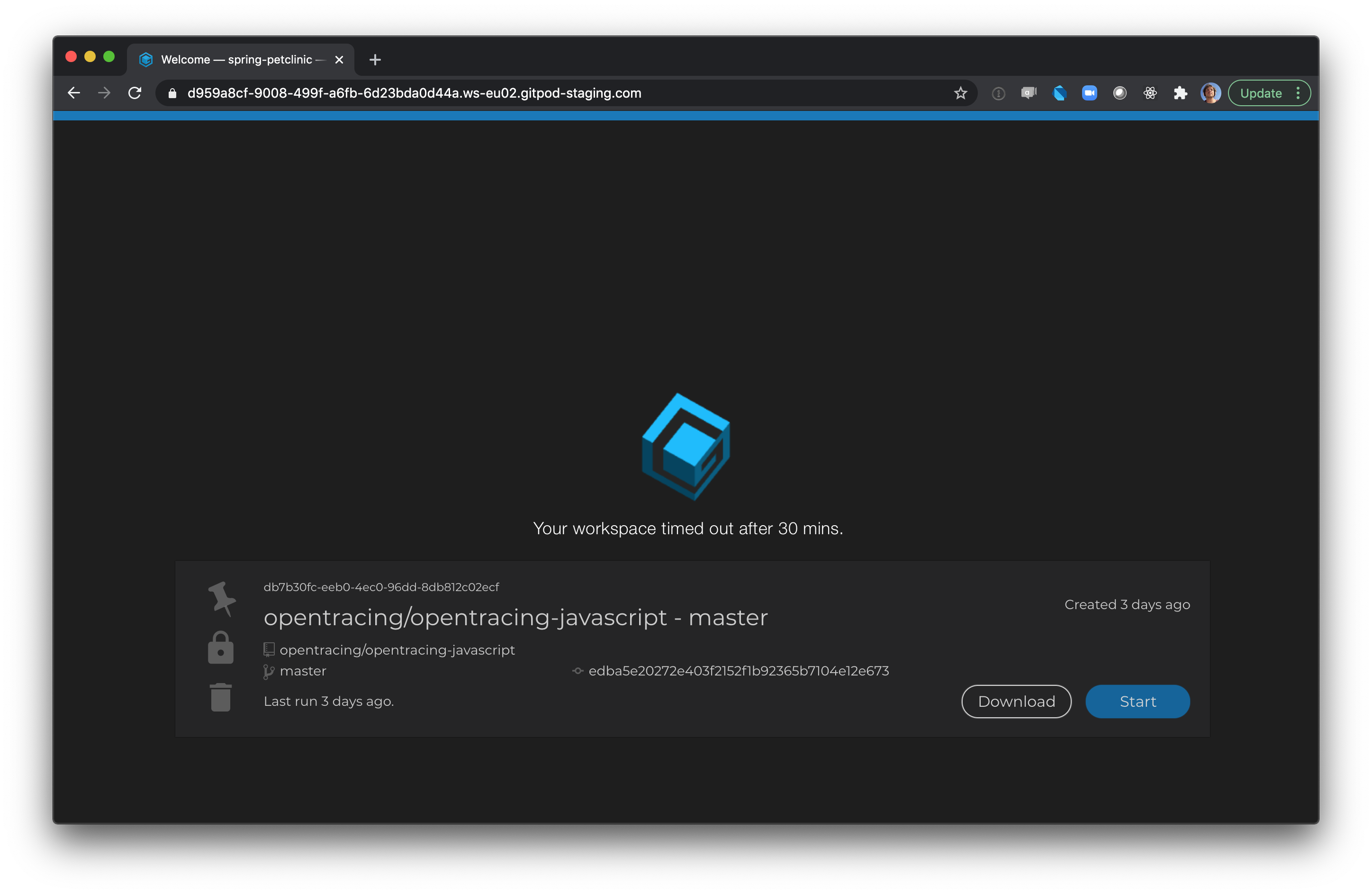 redesign the stopped loading screen · Issue #2084 · gitpod-io/gitpod · GitHub