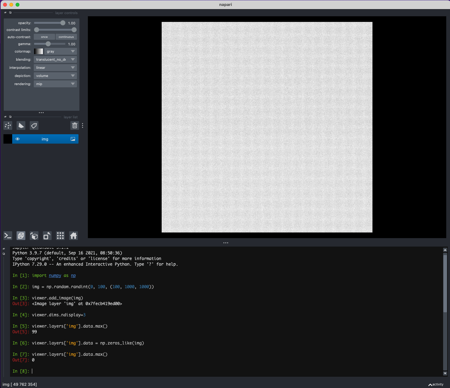 Image layer 3D view doesn't get updated when changing data · Issue #4909 · napari/napari · GitHub