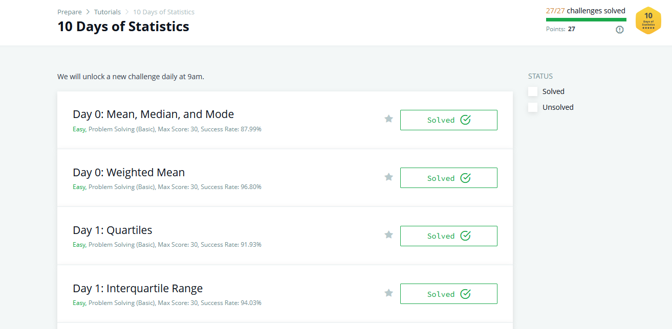 GitHub - djeada/10-Days-Statistics: 10 days statistics challenge from hackerrank