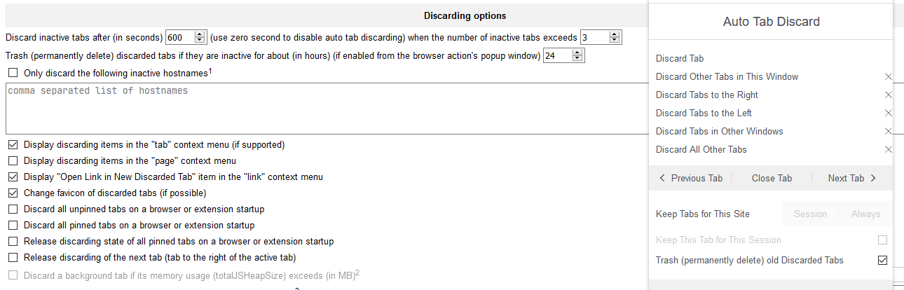 Trash Discarded Tabs Option Not Working · Issue #189 · rNeomy/auto-tab-discard · GitHub