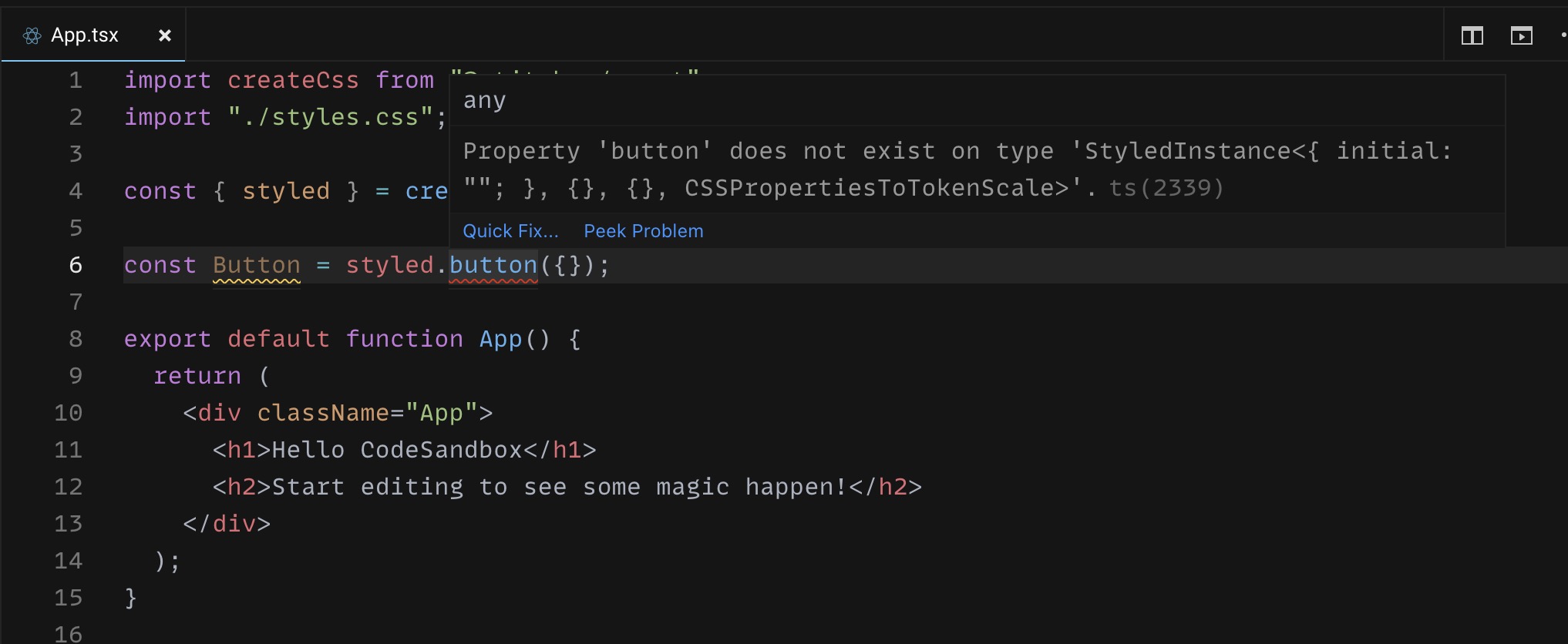 TS error with `styled.element` syntax · Issue #379 · stitchesjs/stitches · GitHub
