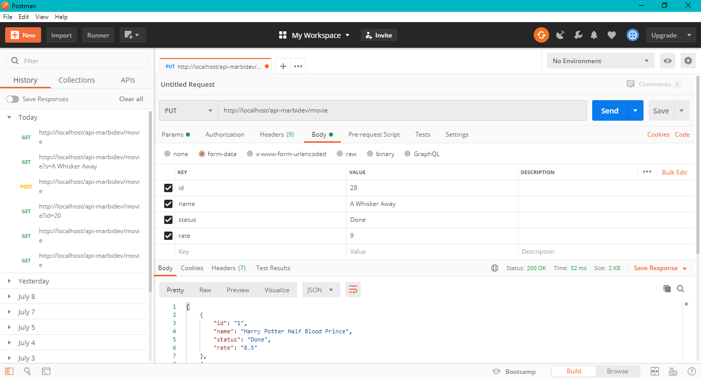 Rest Api Codeigniter Test Your Api · Issue 6 · Dwikimarbimamoviebot