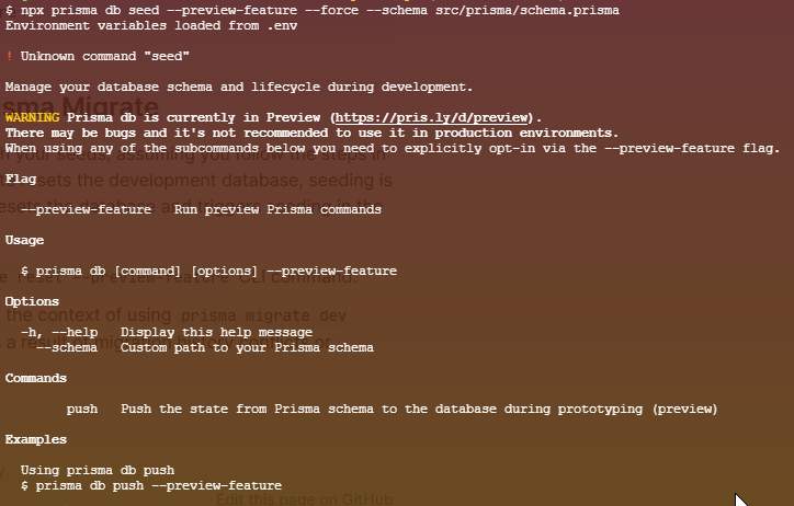 prisma db `seed` command Not Exist (2.14.0) · Issue #5421 · prisma/prisma · GitHub