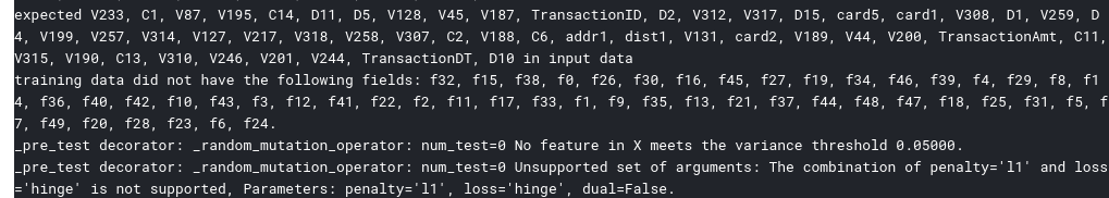 Column Mismatch ---- Output in Tpot · Issue #910 · EpistasisLab/tpot · GitHub