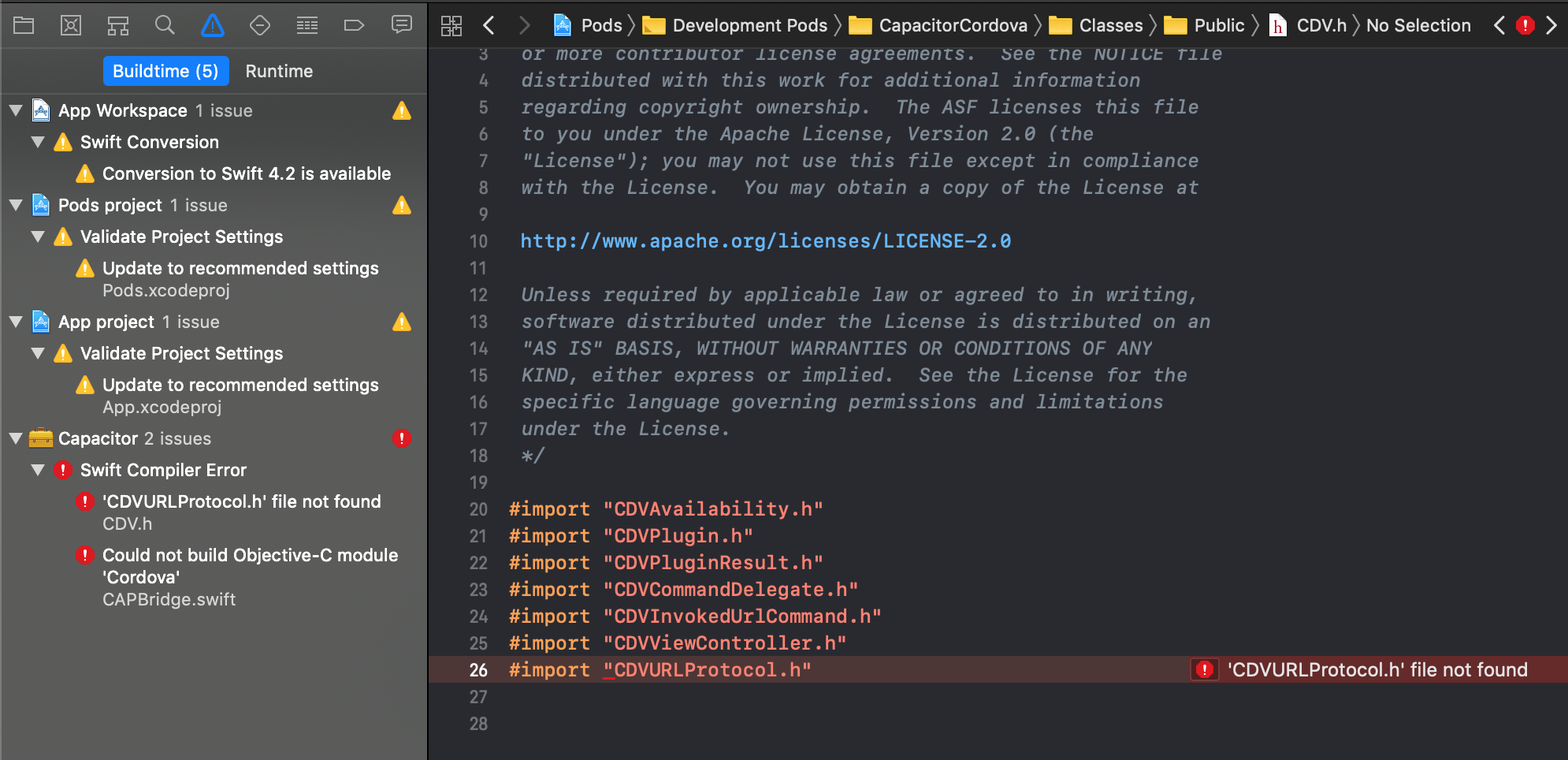 CDVURLProtocol.h not found after upgrading to 1.0.0-beta.11 · Issue #987 · ionic-team/capacitor ...