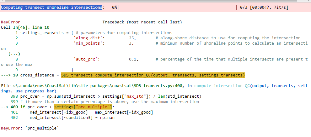 Computing transect shoreline intersections · Issue #445 · kvos/CoastSat · GitHub