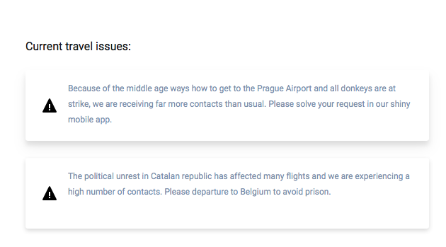 Add possibility to show emergency warnings · Issue #557 · kiwicom/smart-faq · GitHub