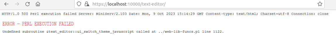 Error — Perl Execution Failed Text Editor 1 4 · Issue 2021 · Webmin Webmin · Github