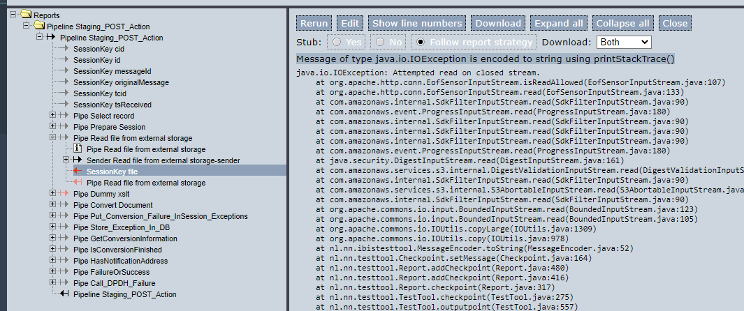 Amazon S3 sender throws IOException: Attempted read on closed stream ...