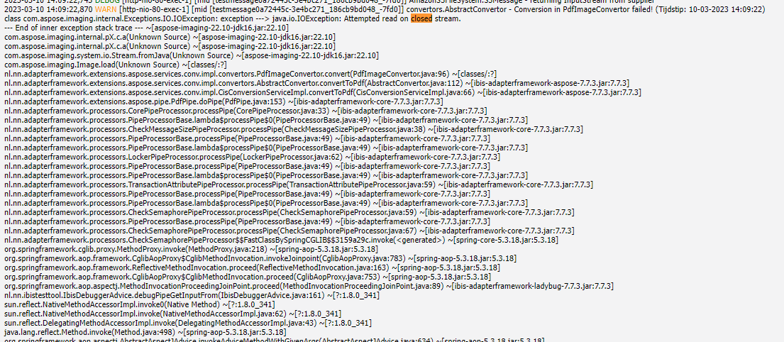 Amazon S3 sender throws IOException: Attempted read on closed stream when action=read but does ...