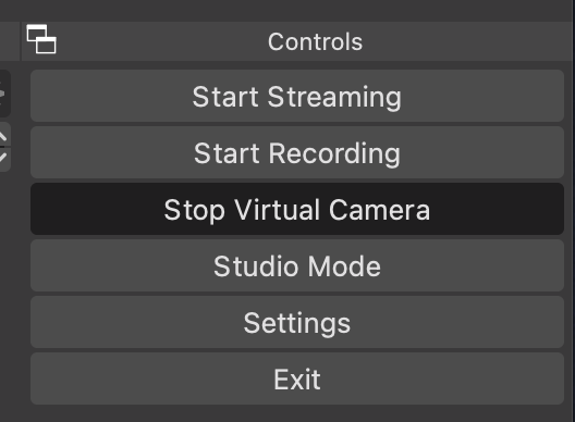 Virtual camera menu bar text is incorrect when OBS launched with ...