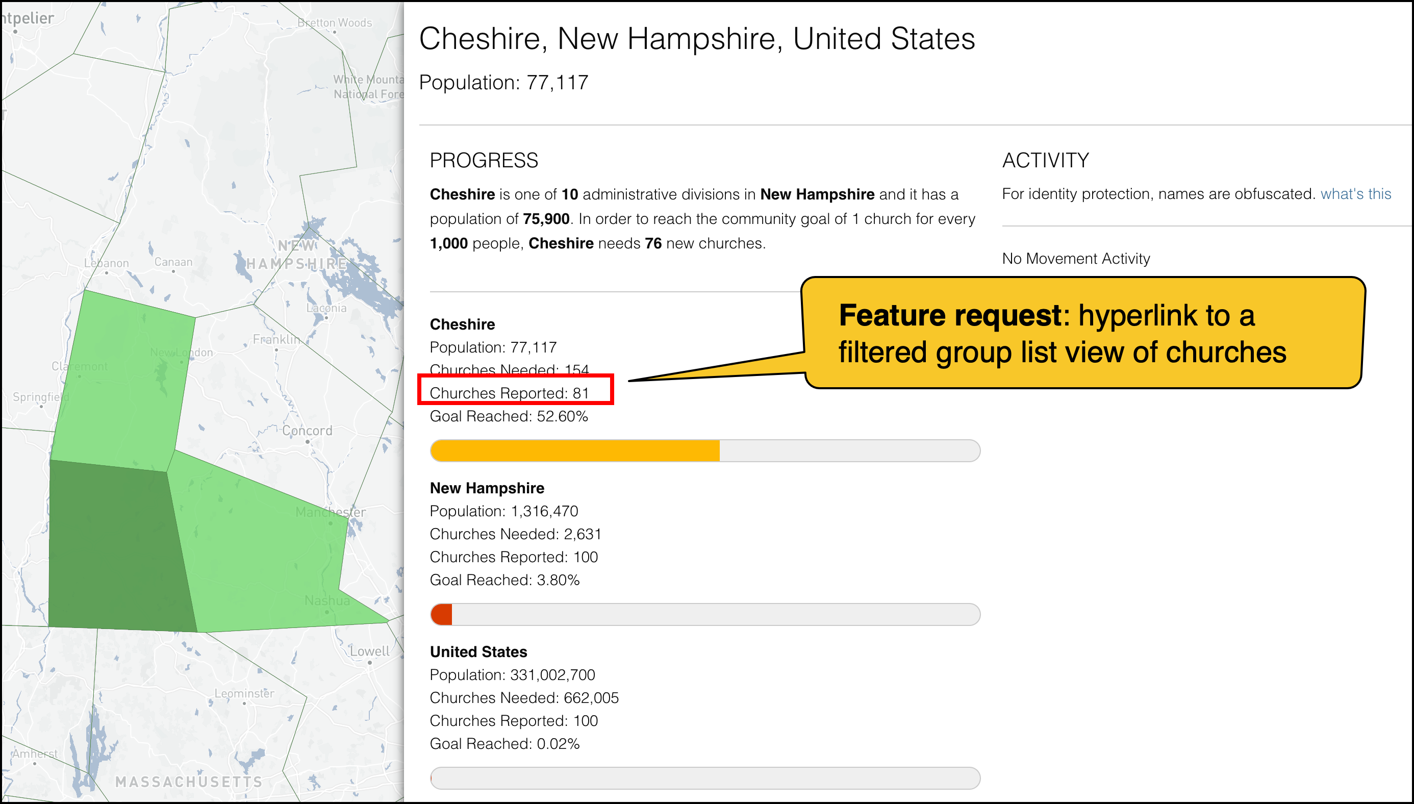 feature request: heat map hyperlink to filtered group list view of churches · Issue #6 ...