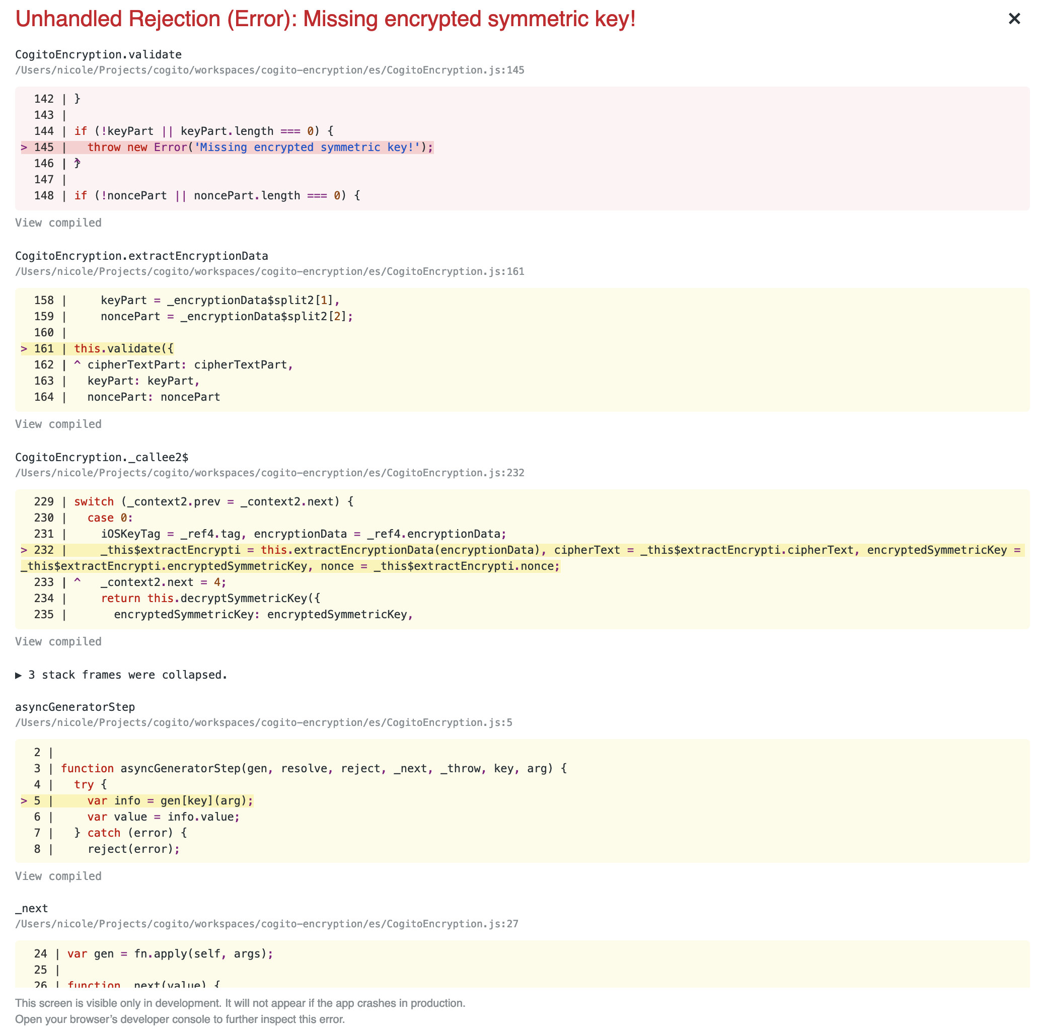 [demo-app]: Simple Encryption throws error when missing encrypted symmetric key · Issue #88 ...