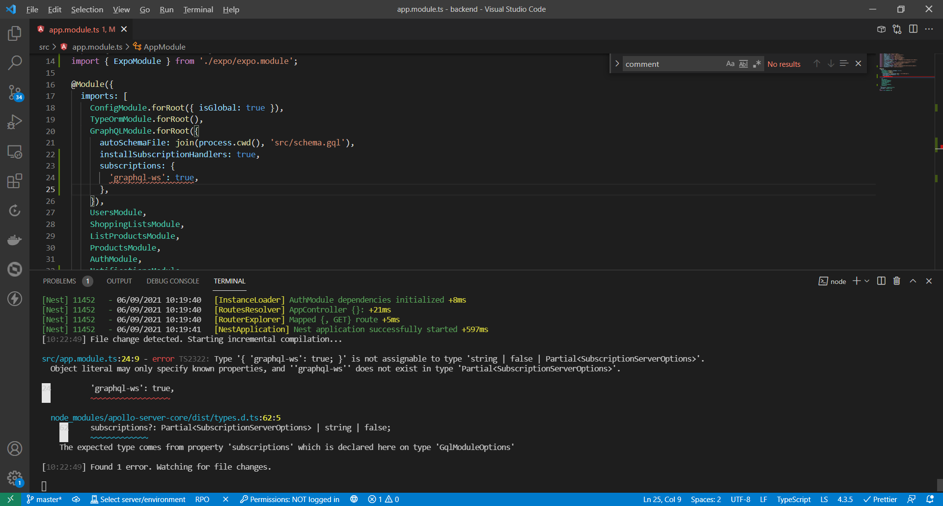 GraphQL subscription configuration not working correctly for ... GraphQL subscription configuration not working correctly for ...