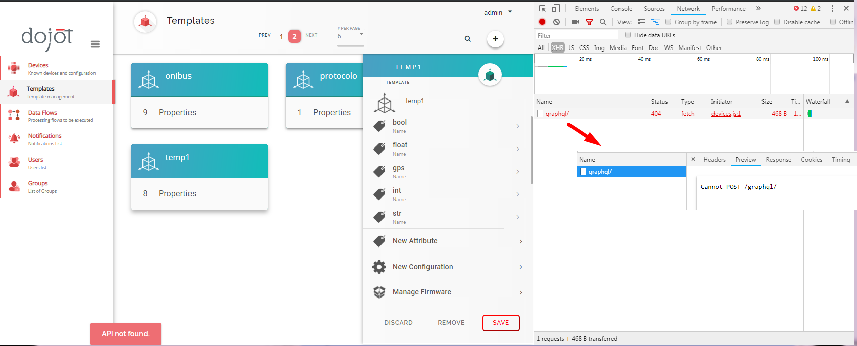 [GUI] Template details: API not found · Issue #1000 · dojot/dojot · GitHub