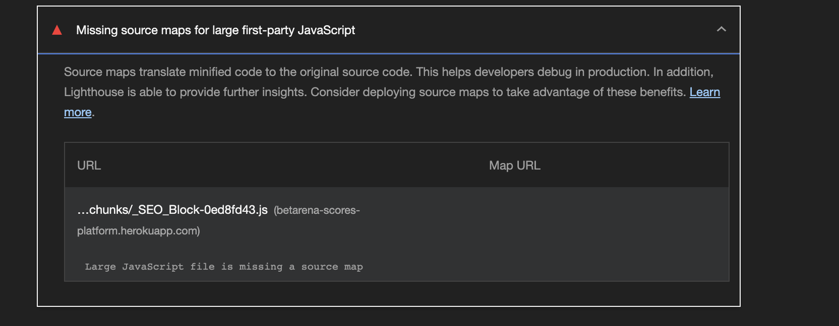 SEO BLOCK - Missing source maps · Issue #314 · Betarena/scores · GitHub