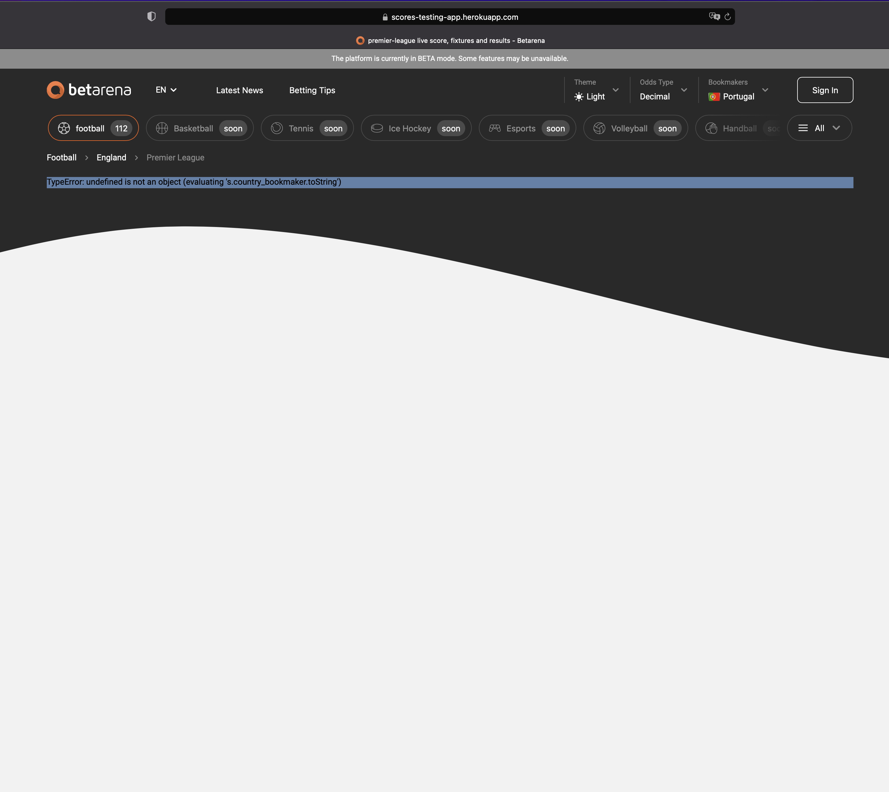 Error When Accessing With Incognito · Issue 383 · Betarenascores · Github