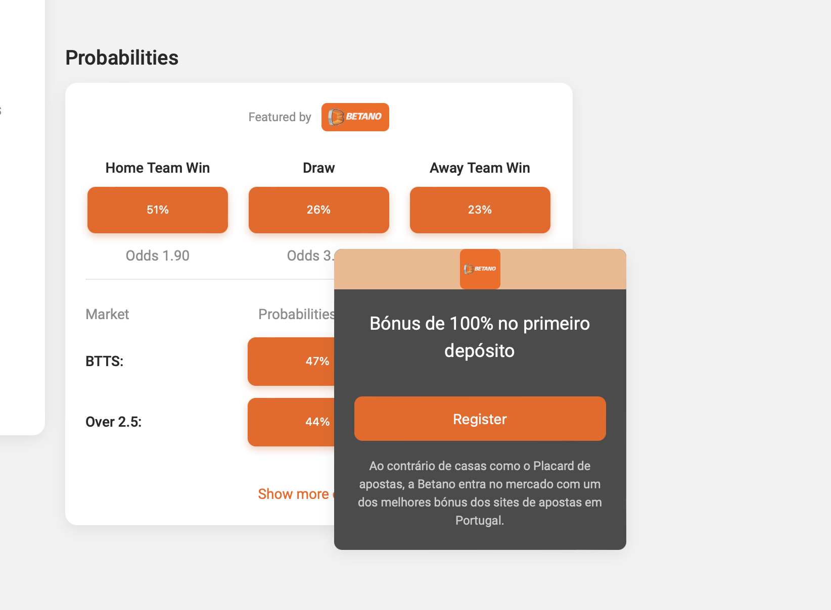 Fixtures Probabilities betting site box · Issue #928 · Betarena/scores · GitHub