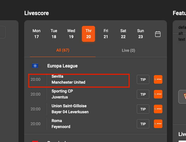 Live Score - Increase the clickable area on the fixture row · Issue ...