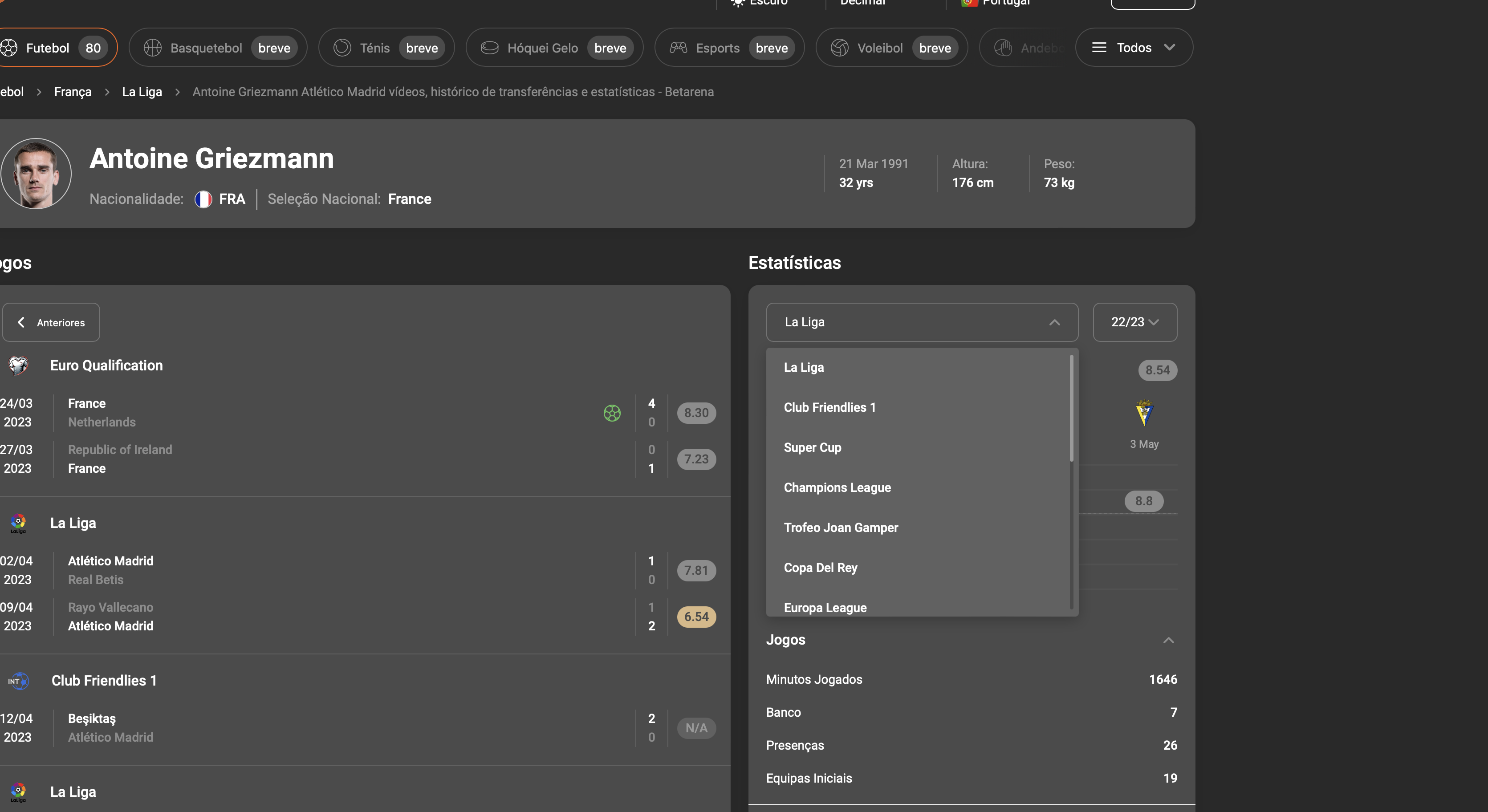 Football Player Statistics - Dark theme CSS · Issue #1279 · Betarena/scores · GitHub