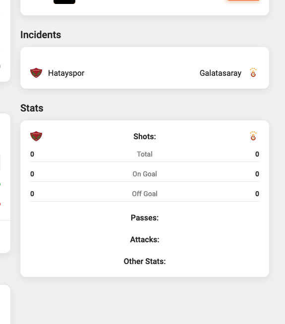 Fixtures - Stats and Incidents are showing before the event starts · Issue #1377 · Betarena ...