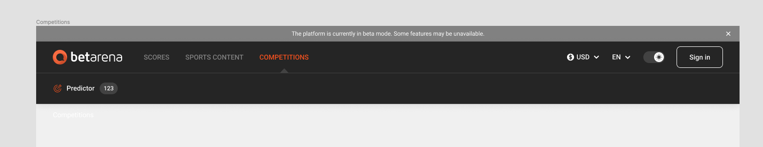 Header - Add competition and "Predictor" option · Issue #1442 ...