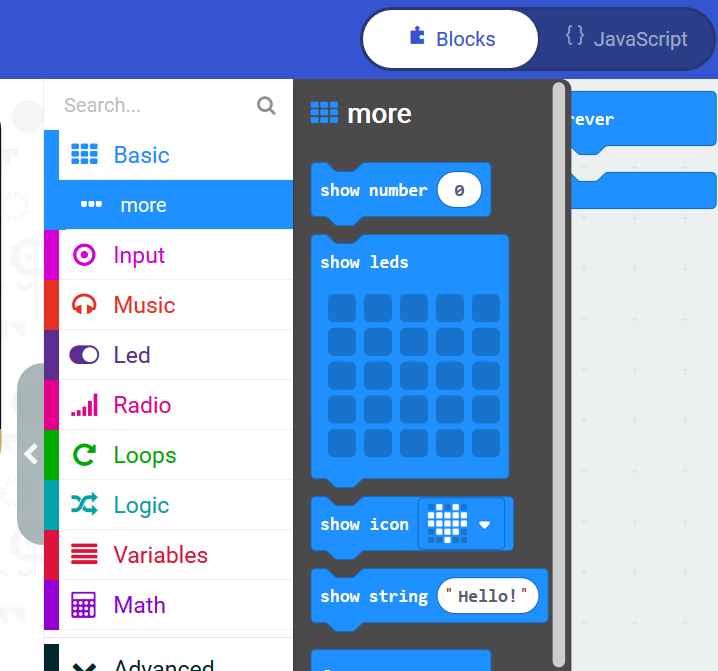 the submenus (...more) don´t change their content any more · Issue #2594 · microsoft/pxt ...