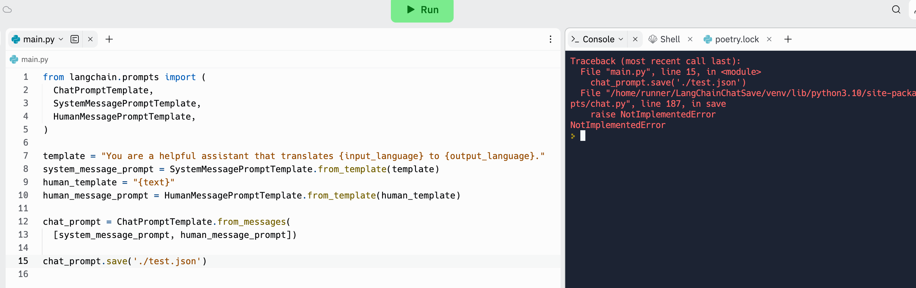 Cannot save multi message chat prompt · Issue #2341 · langchain-ai/langchain · GitHub
