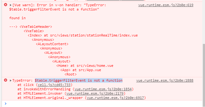 更新了版本3.1.6的筛选高级用法中的回车搜索，一点击就报错 $table.triggerFilterEvent is not a ...