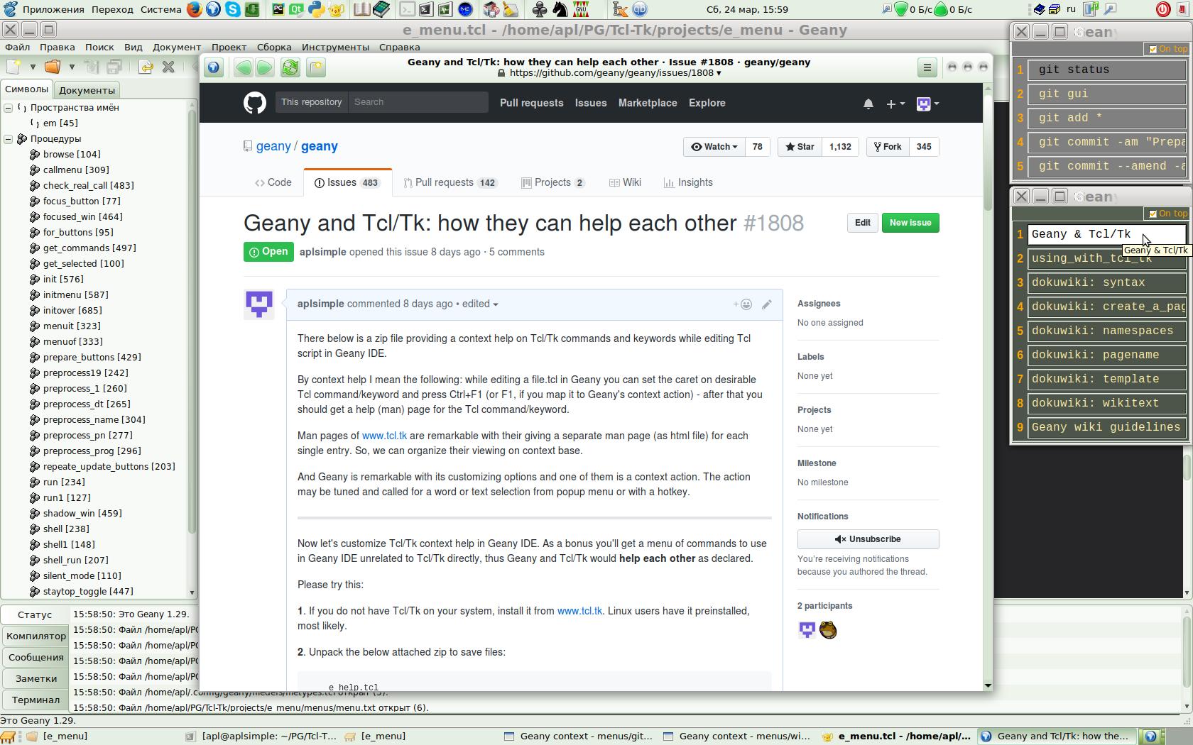 Geany and Tcl/Tk: how they can help each other · Issue #1808 · geany/geany · GitHub